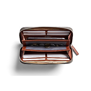 Bellroy Folio (Premium Leather Coin Purse, Zipper Closure, RFID Protection, Holds 10-14 Cards, Flat Note Section, Magnetic Coin Pouch) - Ocean