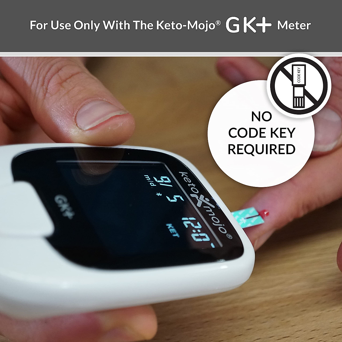 KETO-MOJO Test Strip Combo Pack for Use ONLY with The New GK+ Meter | 60 Blood Glucose + 60 Blood Ketone (120ct)