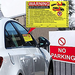 Parking Violation Stickers Hard to Remove "You are Illegally Parked" Tow Reserved Handicapped,Private Parking Stickers 5 x 8 Inch - You are Illegally Parked Stickers Towing Labels for Cars 25 Pack