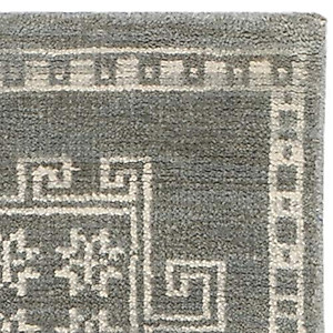 SAFAVIEH Kenya Collection Accent Rug - 2' x 3', Grey, Hand-Knotted Moroccan Boho Tribal Wool, Ideal for High Traffic Areas in Entryway, Living Room, Bedroom (KNY635A)