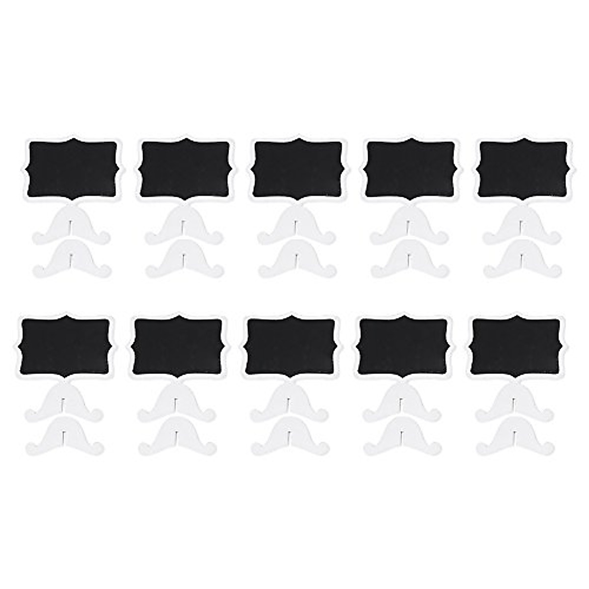 Yosoo 10Pcs Mini Wooden Chalkboard Blackboard Message Table Number Sign with Base Stand for Wedding Party Decor (White)