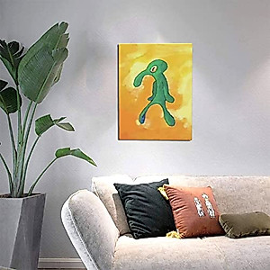Conbriboy Bold and Brash Painting Squidward Canvas Wall Art for Living Room Office Bedroom Bathroom, Squidward Poster for Home Decor Gifts for Men 8x12 Inches