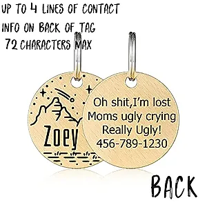 MYXGY Stainless Steel Pet ID Tag, Personalized Dog Name Tags, Customized Cat Tags, Deep Laser Engraving, Optional Engraved on Both Sides, Various Design Options