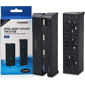 Dobe intelligent cooling fan & hub for Sony PlayStation 4 PS4 Slim Console System