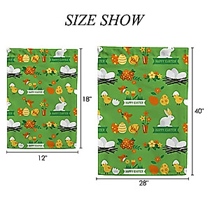 My Little Nest Seasonal Garden Flag Easter Bunny And Eggs Vertical Garden Flags Double Sided for Home Farmhouse Yard Holiday Flag Outdoor Decoration Banner 12"x18"