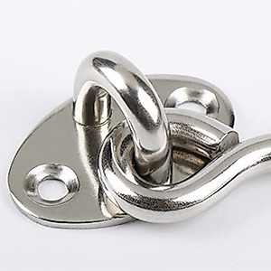 Hook and Eye Latch Stainless Steel Cabin Hooks Heavy Duty Privacy Lock for Barn Doors Bathrooms Doors and Windows 10 inches(2 Packs), Silver (d2347)