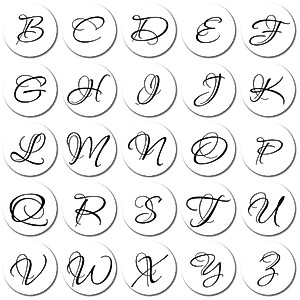 Brush Initial Envelope Seals- Set of 144 Self-Adhesive, Flat-Sheet, 1-1/2" Sticker Seals Monogram, by Colorful Images