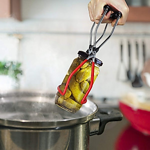 KORCCI 12in Stainless Steel Canning Rack with Contour Handles, Holds 7 Pint or 6 Quart Jars in Pressure Canner Pot