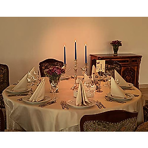 12 Pack Tall Taper Candles - 10 Inch Midnight Blue Dripless, Unscented Dinner Candle - Paraffin Wax with Cotton Wicks - 8 Hour Burn Time