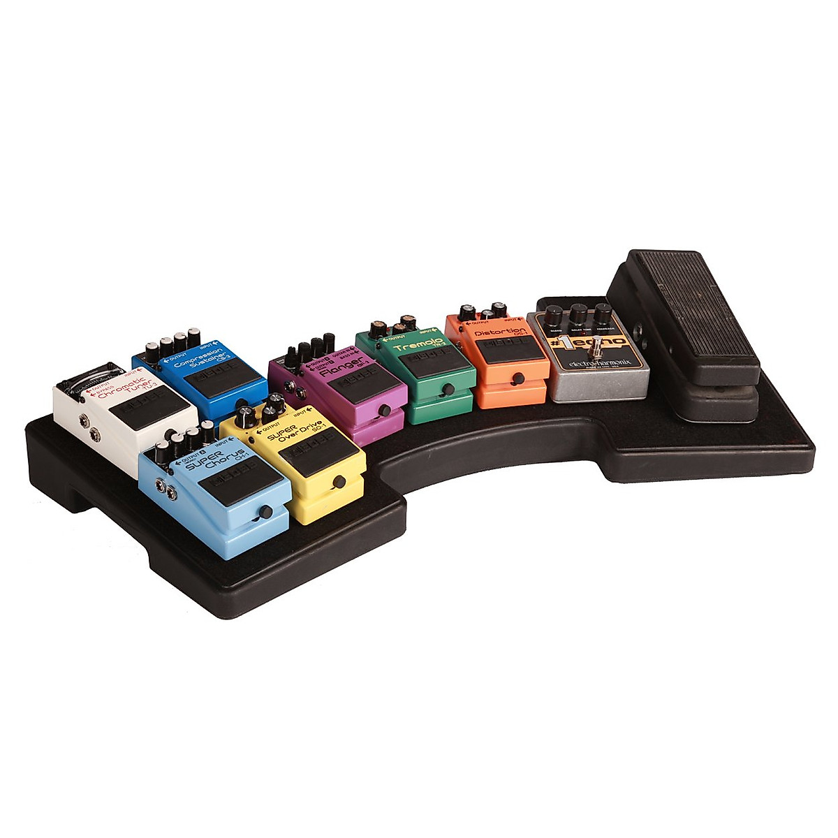 Gator Cases Mega Bone Molded Polyethylene Curved Guitar Pedal Board with Padded Lightweight Carry Bag; USA Made, 28" x 11" x 2.5" (G-MEGA BONE)