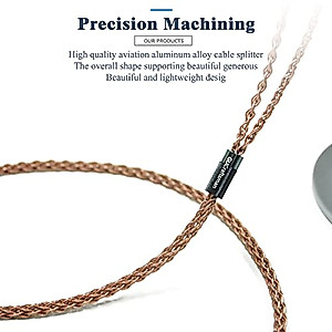 GUCraftsman 6N Single Crystal Copper Upgrade Headphones Cable 4Pin XLR/2.5mm/4.4mm Balance Headphone Upgrade Cable for Focal Utopia (3.5mm Plug)