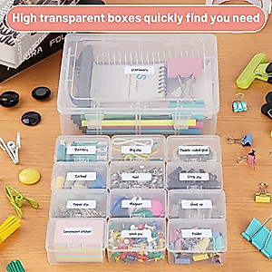 Gbivbe Small Plastic Storage Box, 13 Pieces Plastic Storage Cases Bead Organizers Boxes with Lid Mini Rectangles Boxes Craft Supply Case Bead Containers for Organizing