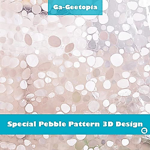Ga-Geetopia Narrow Size EVA Clear Shower Curtain Liner, Pebble Pattern 36x72 Inch Lightweight Plastic Bathroom Shower Showroom Inner Curtain with Rustproof Metal Grommets and Weighted Magnets