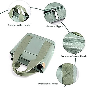 Calendarm Japanese Handmade Large Capacity Multi-pocket Handbag, Canvas Tote Bag with Pockets, Women Fashion Handbag (Dark Blue)