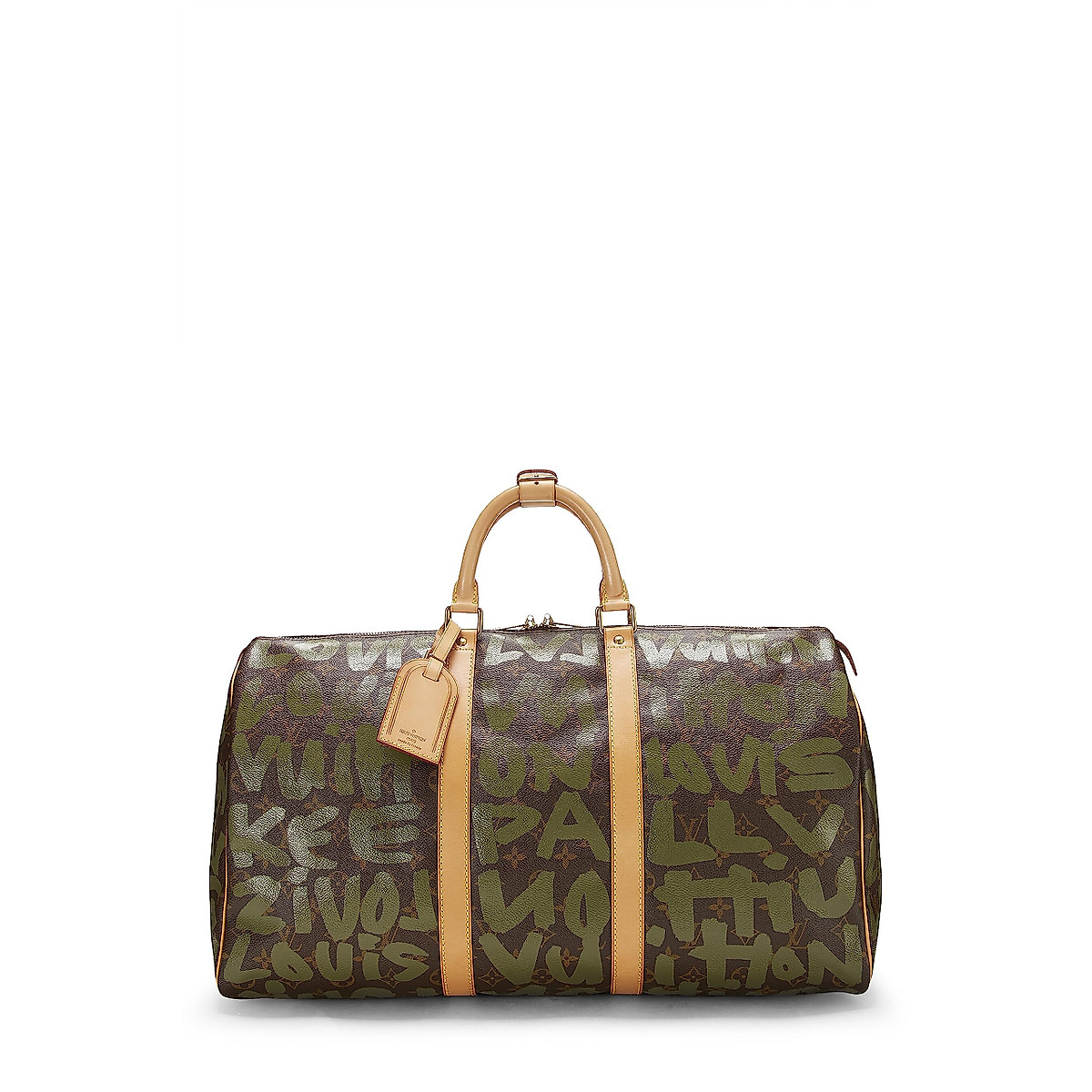 Louis Vuitton, Pre-Loved Stephen Sprouse x Louis Vuitton Green Monogram Graffiti Keepall 50, Green