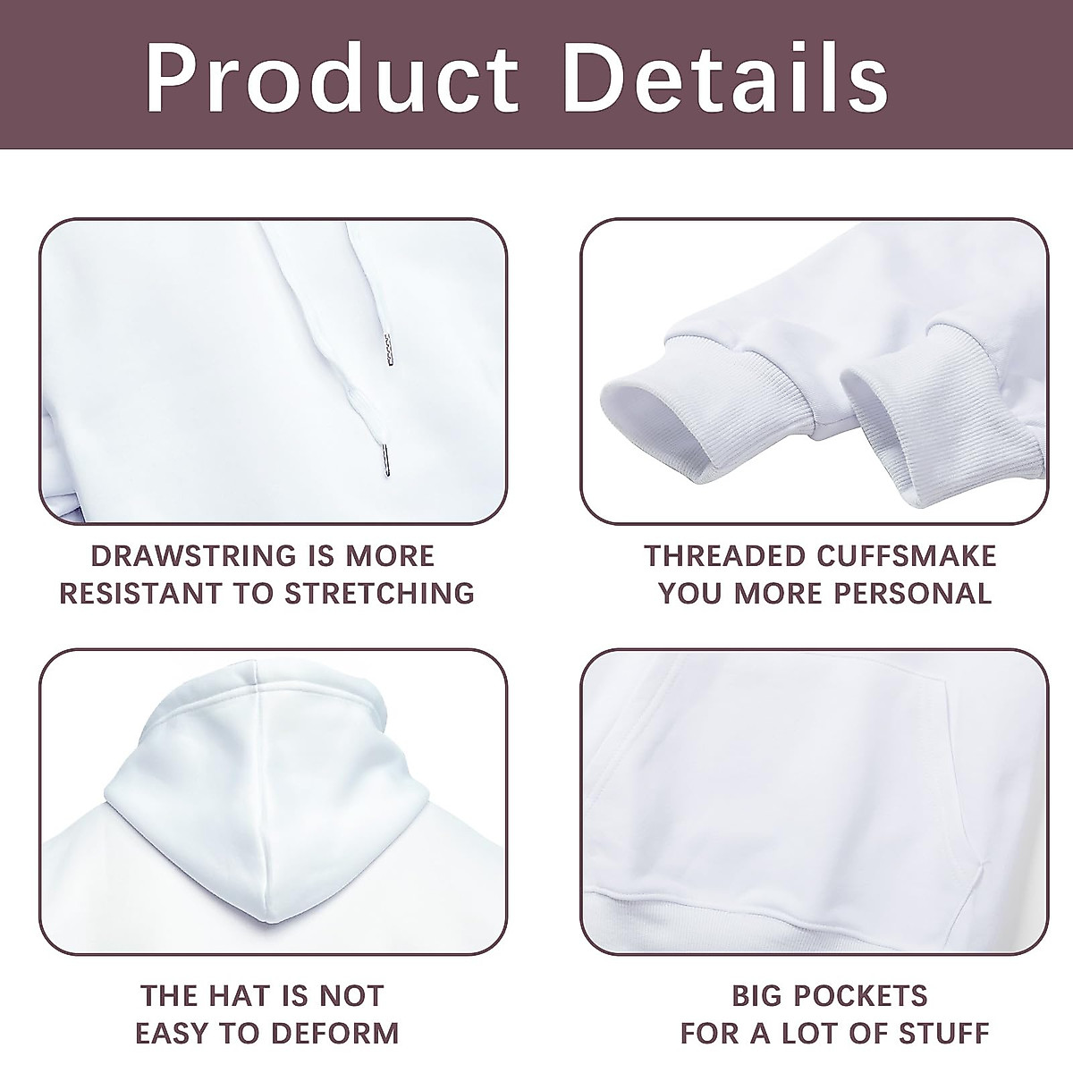 AiDiYGECO 3pcs Sublimation Hoodies Blank Men 100 Polyester Hoodie For Sublimation (XL)