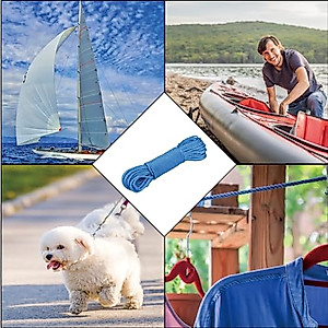 Nylon Rope, 20M Braided Rope Extra Strength Sunlight Nylon Rope Flag Pole Clothes Line Camping Utility Good for Clothesline Tie Pull Swing and More (blue)