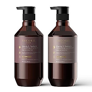 Theorie Marula and Seaberry Smoothing Shampoo - Smooth & Tame - Sulfate Free - Suited for Frizzy & Unruly Hair - Protects Color and Keratin Treated Hair, Pump Bottle 400mL