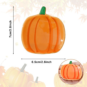 Whaline 4Pcs Fall Spoon Rest Pumpkin Ceramic Spoon Holder Pumpkin Shpaed Sauce Dishes Autumn Thanksgiving Coffee Spoon Holder Ring Dish for Stove Top Cooking Utensil Kitchen Office Decor