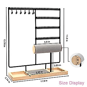 Jewelry Organizer Stand, Earring Holder Organizer with 108 Holes, Jewelry Stand with Bracelet Holder, Jewelry Holder that Can Store Necklaces Rings Earrings Watches Bracelets, Suitable Gifts for Women
