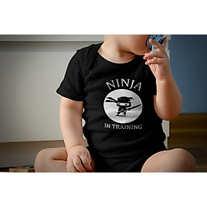 Luxxology Ninja in Training Baby Infant Bodysuit, Pink 12M