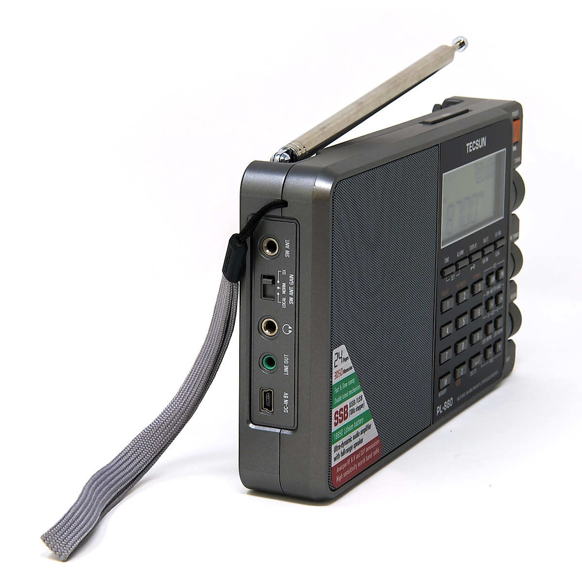 Tecsun PL880 Portable Digital PLL Dual Conversion AM/FM, Longwave & Shortwave Radio with SSB (Single Side Band) Reception, Color Silver