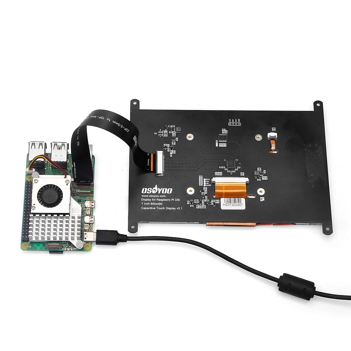 OSOYOO 7 Inch DSI Touch Screen LCD Display 800x480 for Raspberry Pi 5 4 3A 3B+ 2 - Portable Capacitive Touchscreen Monitor with DSI Cable - Great for DIY IOT Circuits and Coding Beginners