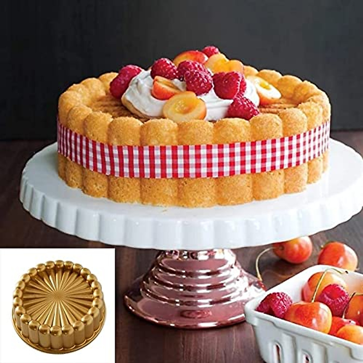 Koolouispoper Cake Mold Aluminium Kitchen Accessories Decoration Round Christmas Wedding Family 3D Cake Pan 24 * 7 * 2cm