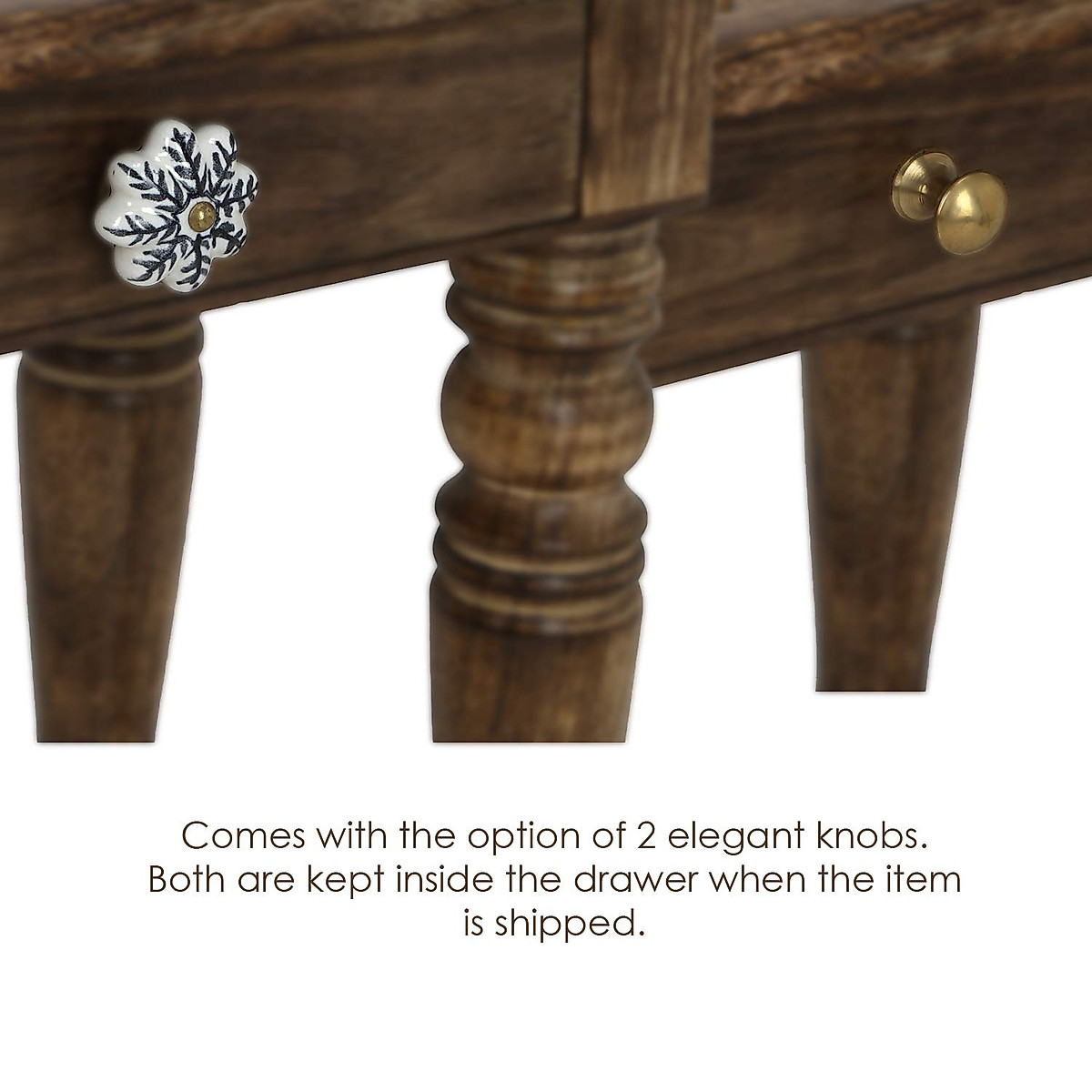 SAVON Wooden Side end Table Square Art Deco Carved