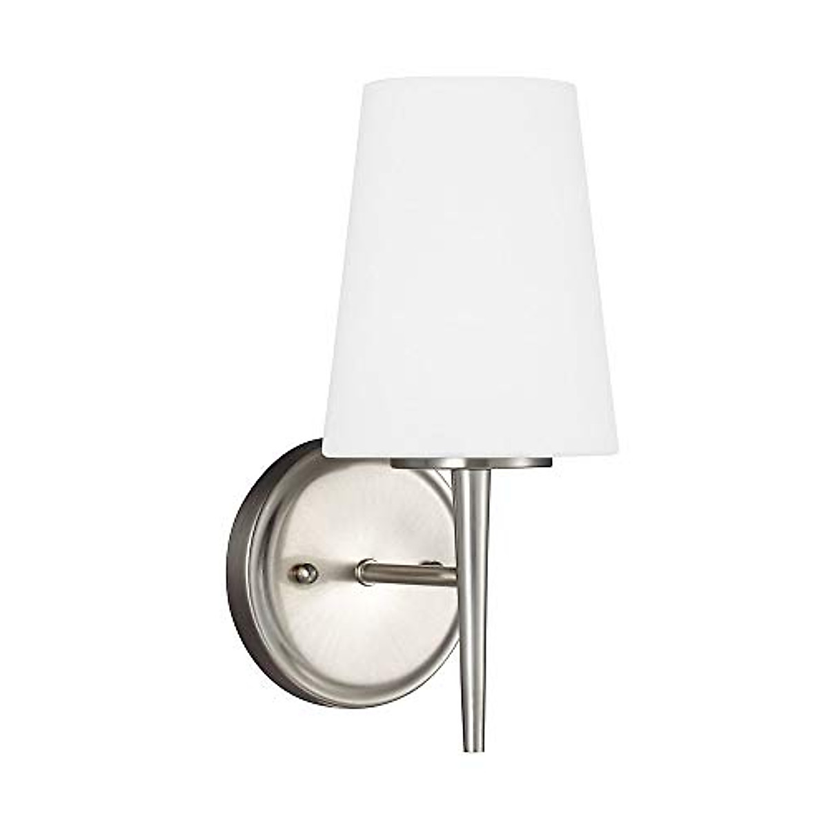 Sea Gull Lighting 4140401-962 Driscoll One Light Wall / Bath Sconce Vanity Style Lights, Brushed Nickel Finish