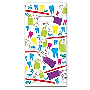 Neon Dental, Dental Giveaway Bags, 6" x 12", 100 Pack