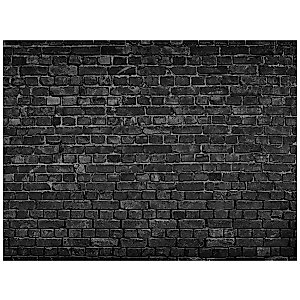 AIIKES 8x6FT Brick Backdrop Black Brick Wall Photography Backdrop Vintage Theme Stone Brick Design Photography Backdrop Baby Birthday Party Decoration Photo Booth Studio Prop 11-501