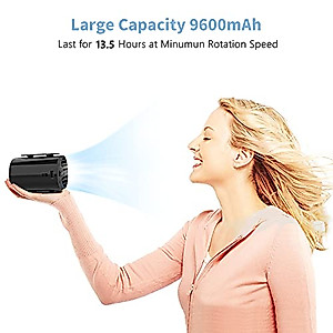 Mini Personal Waist Clip on Fan with FlashLight 9600mAh Power Bank Function USB Rechargeable, 9900RPM Strong Airflow with 3 Speeds, Air Conditioning Cooling Refrigeration Fan for Fishing Working