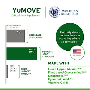 Lintbells YuMOVE Joint Supplement Dog Chews - Contains Glucosamine, Green Lipped Mussel - Natural Relief from Hip Ache, Stiff Joints - 1 Month’s Supply (Large & X-Large)