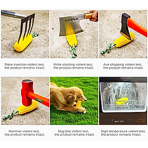 Generic Dog Chew Toys for Aggressive Chewers – 2 Pcs Set Indestructible Tough Durable Squeaky Interactive Dog Corn Stick Toys for Small Medium Large Pet Super Fun Puppy Teeth Chew, Yellow