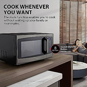 TOSHIBA ML-SEM23P(BS) Smart Countertop Microwave, Voice Control with Alexa, Free Recipes in APP, Kitchen Essentials, Mute Function & ECO Mode, 900W, 0.9 Cu Ft, With 10.6" Turntable, Black Stainless Steel