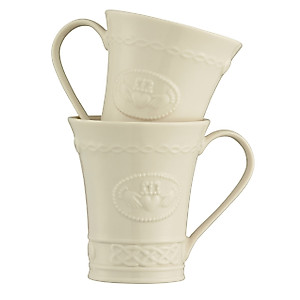 Belleek Group Claddagh Mug, 10-Ounce, Ivory, Set of 2