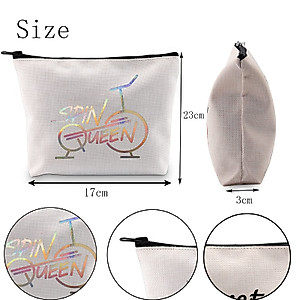 POFULL Cycling Bike Indoor Spin Class Workout Gift Spin Queen Cosmetic Bags Indoor Cycling Spinning Bike Gym Gift (Spin Queen bag)