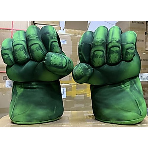 Superhero Hands Gloves Superhero Toy Fists Kids Soft Plush Superhero Costume Accessories Superhero Costumes Gloves Cosplay for Boy Girl Christmas Halloween Birthday Gift (1 Pair) Green