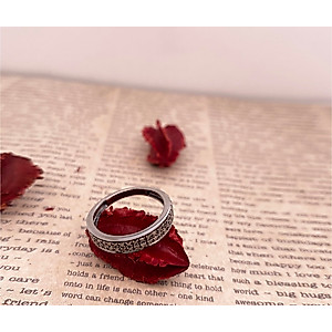 Dazzlingrock Collection 0.35 Cttw Round Black Diamond Double Line Anniversary Wedding Black Rhodium Ring for Ladies in 10K White Gold, Size 8.5