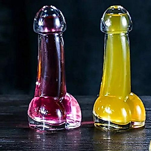 ARTSTORE Creative Funny Penis Martini Cocktail Glasses Cup,Transparent Glassware Sexy Shape Drink Cups for Bar Nightclub Decoration Personality Whiskey Glass Funny Bachelorette Party Accessories