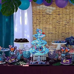 3 Tier Stitch Birthday Party Cupcake Stand, Stitch Cardboard Round Cupcake Holder Tower for Birthday Party Supplies