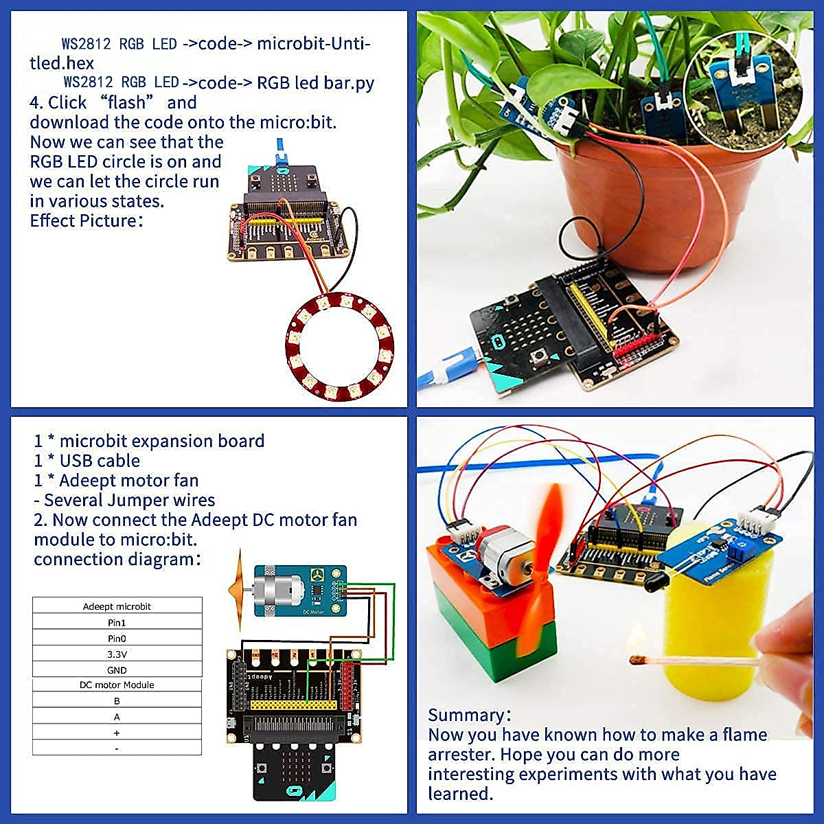 Adeept Sensor Starter Kit for BBC Micro:bit (V2 Included) | Programmable Starter Kit for Micro:bit with 35 Projects PDF Tutorial Book | Expansion Board Included