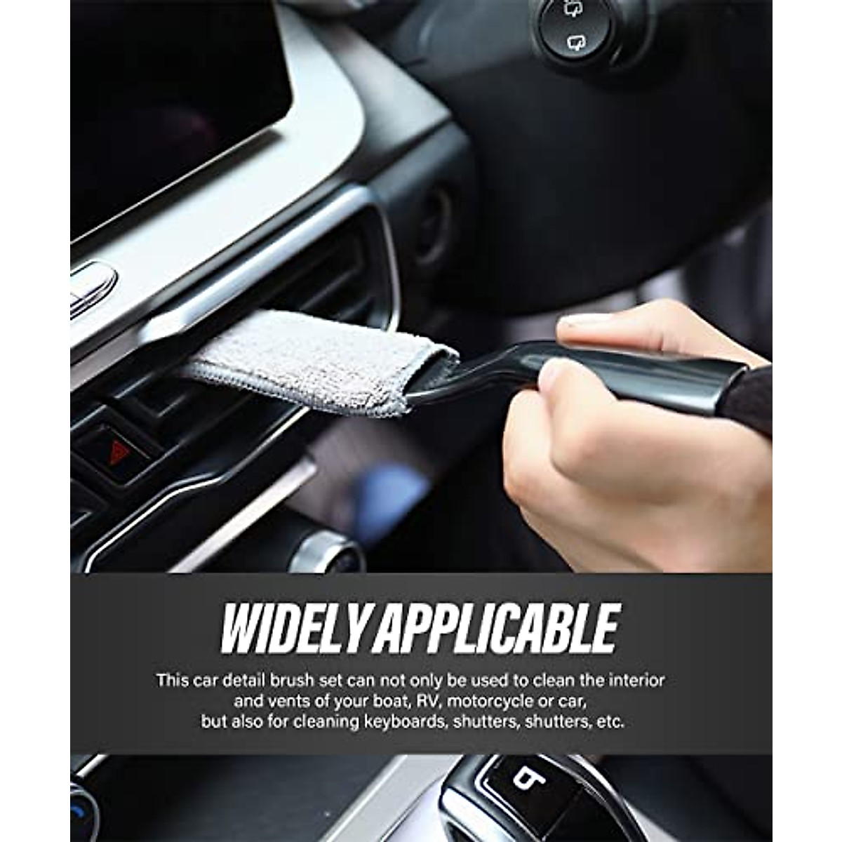 ESEWALAS Universal 2 in 1 Duster for Car Clean,Car Bursh Tool,Double Head Brush,Auto Interior Detailing Brush,Soft Car Interior Detailing Brush Dust Brush (Blue)