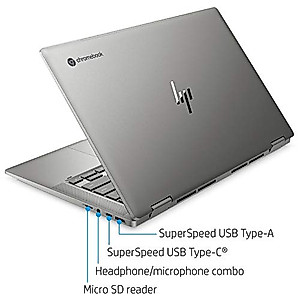 HP Chromebook x360 2-in-1 Laptop 14" FHD IPS WLED Touchscreen Intel i3-10110U 8GB DDR4 64GB eMMC Fingerprint Reader Backlit Keyboard B&O ChromeOS + USB-C Adapter