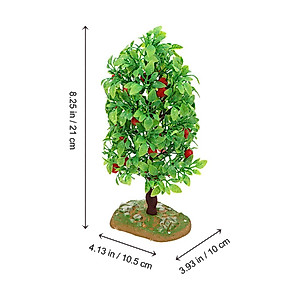 Beavorty 2pcs Model Trees with Bases Miniature Trees Model Garden Train Scenery Flower Trees Fake Architecture Trees Artificial Apple Trees for DIY Crafts Building Model Small Trees Model