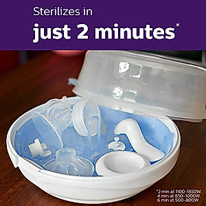 Philips AVENT Microwave Steam Sterilizer for Baby Bottles, Pacifiers, Cups and More, SCF281/05