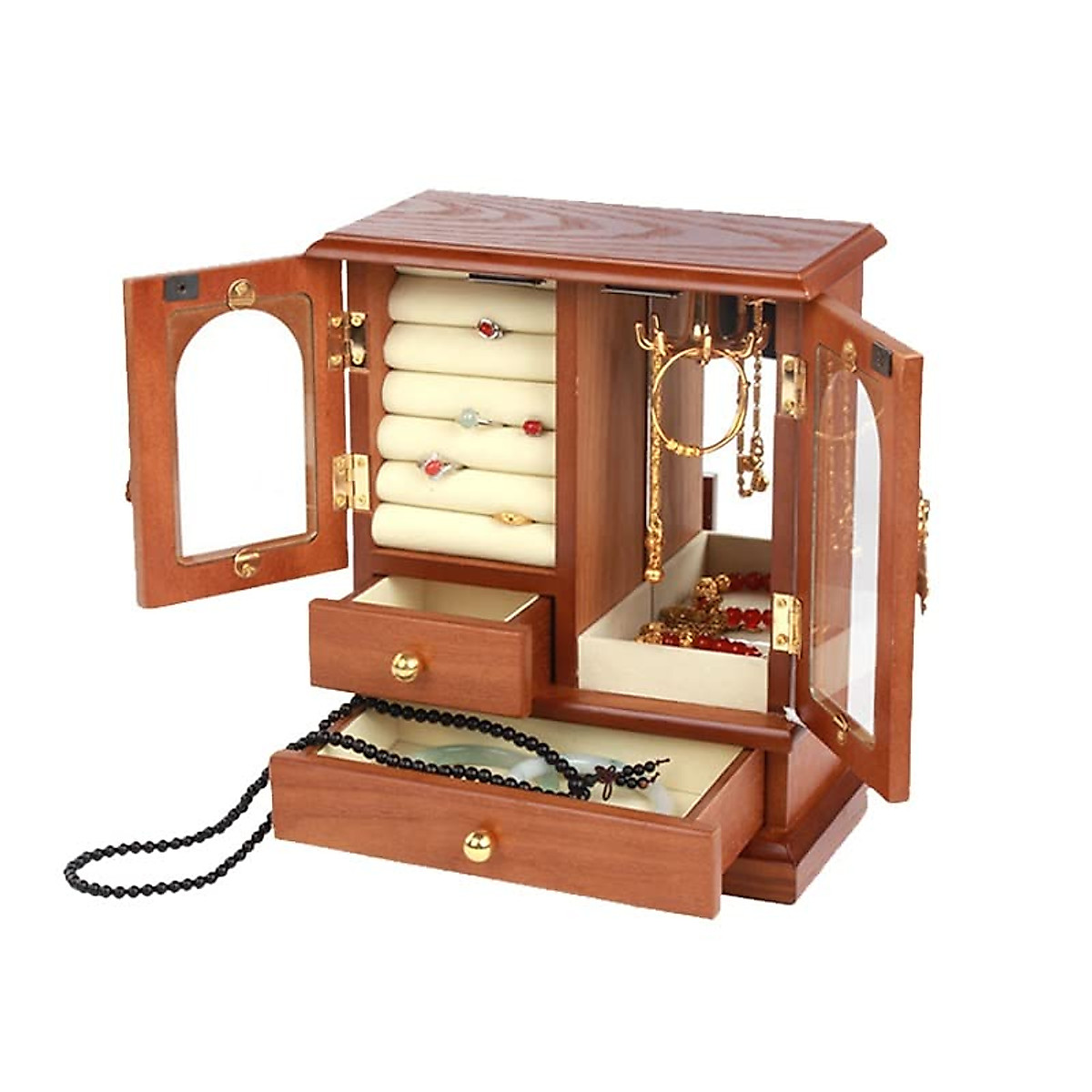 n/a Jewelry Display Storage Foldable Case For Wedding Ring Bracelet Earrings Necklace Jewellery Gift Organizer Box ( Color : 2 , Size : As the picture shows )