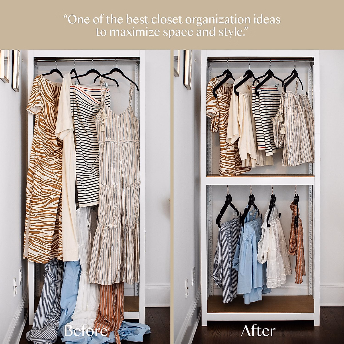 Hangers for Long Garments by Cove (5-Pack) | Space Saving Clothes Hangers for Long Dresses, Jumpers, Blankets & Closet Organization | Perfect for Travel | Made from 100% Recycled Materials