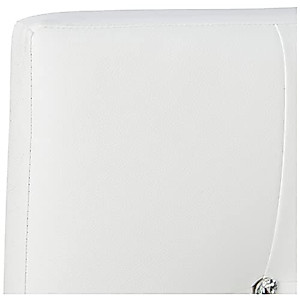 Baxton Studio Dalini Modern and Contemporary Full White Faux Leather Headboard with Faux Crystal Buttons